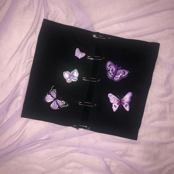 Tops | Purple Butterfly Tube Top | Poshmark